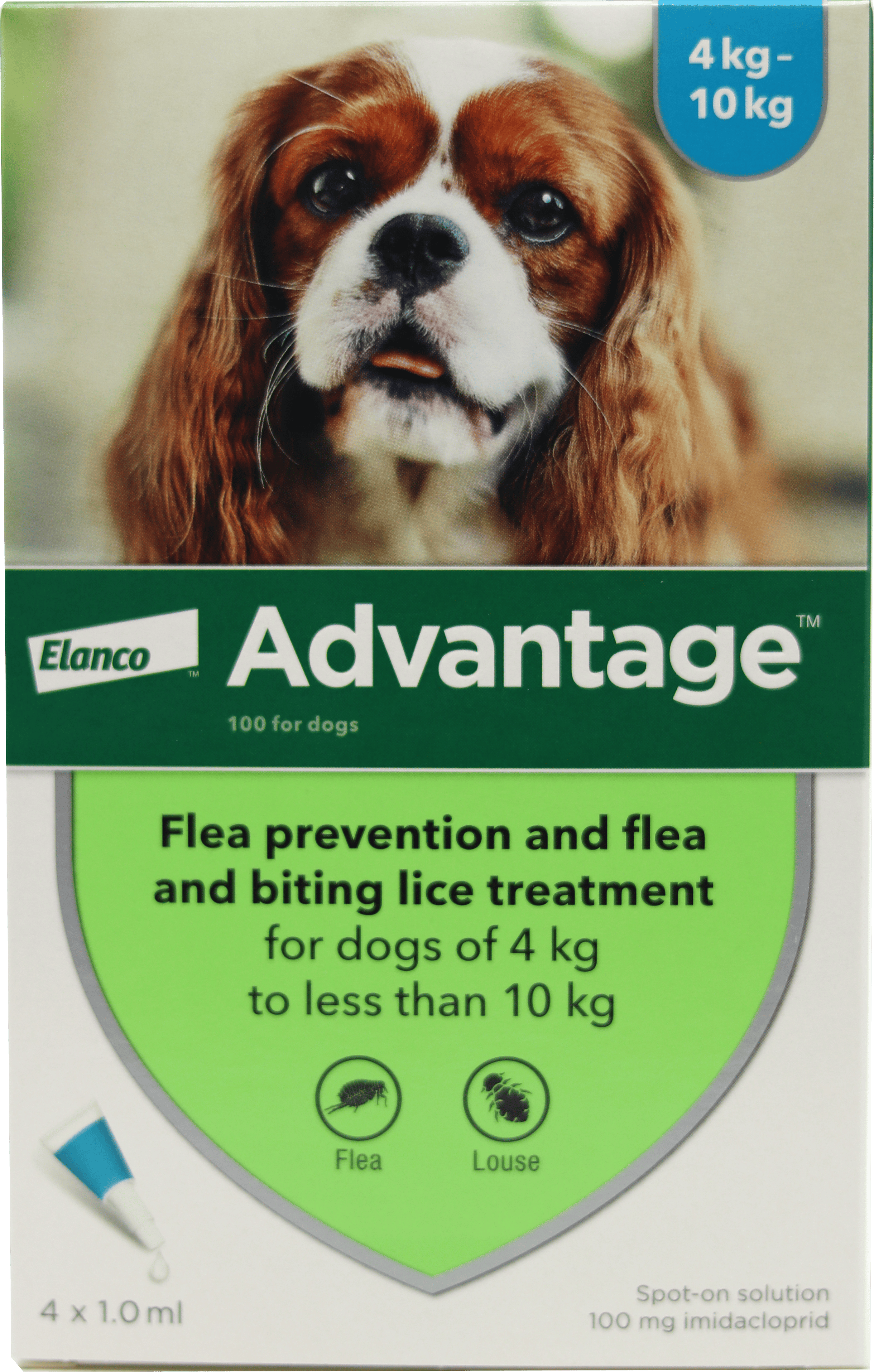 Advantage Flea Treatment for Dogs 4kg-10kg 4 Pack | medino