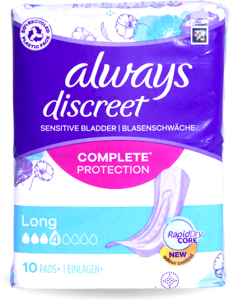 Always Discreet Pads Long 10 Pack | medino