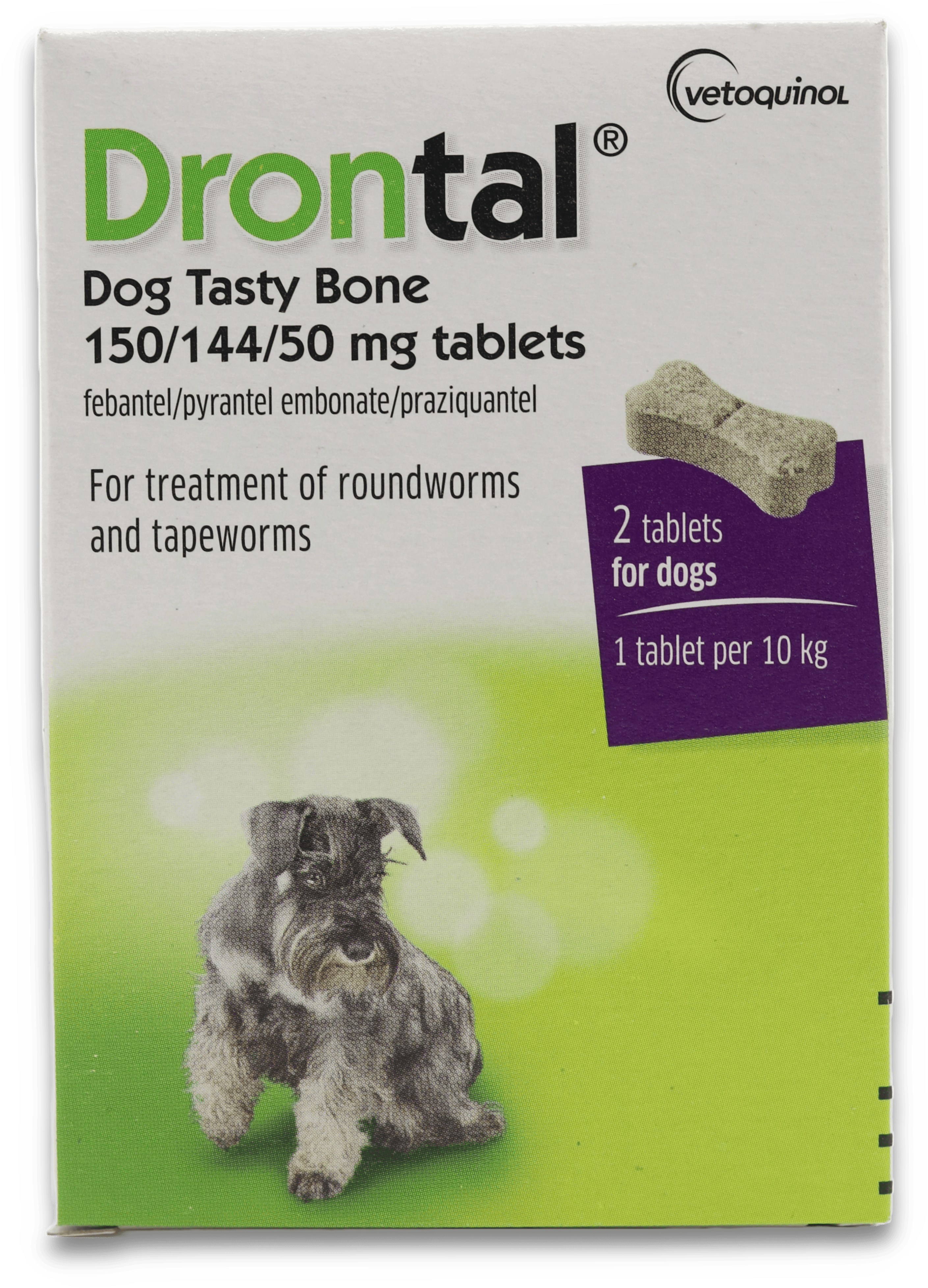 Drontal Dog Tasty Bone 2 Tablets | medino