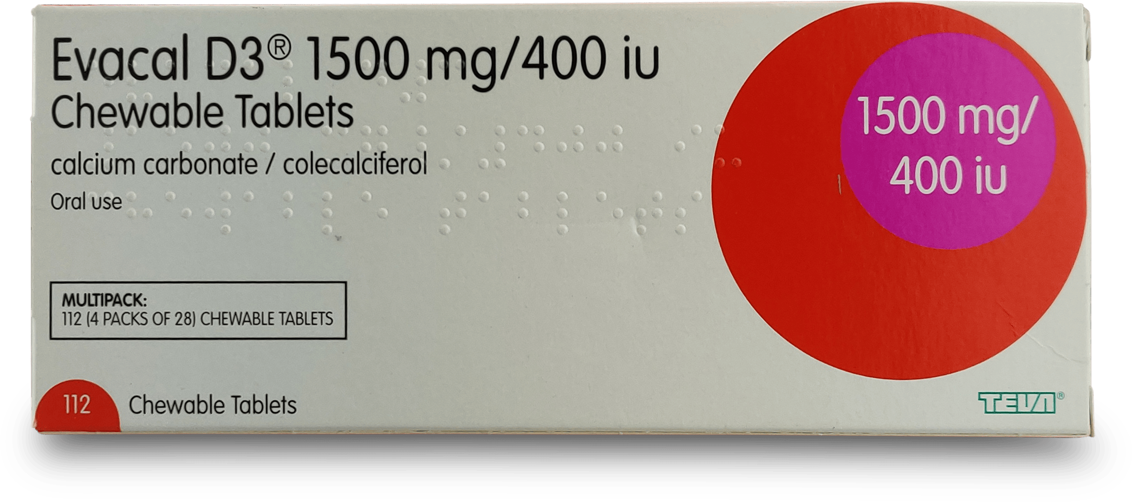Buy Evacal D3 1500mg chewable 56 Tablets | medino