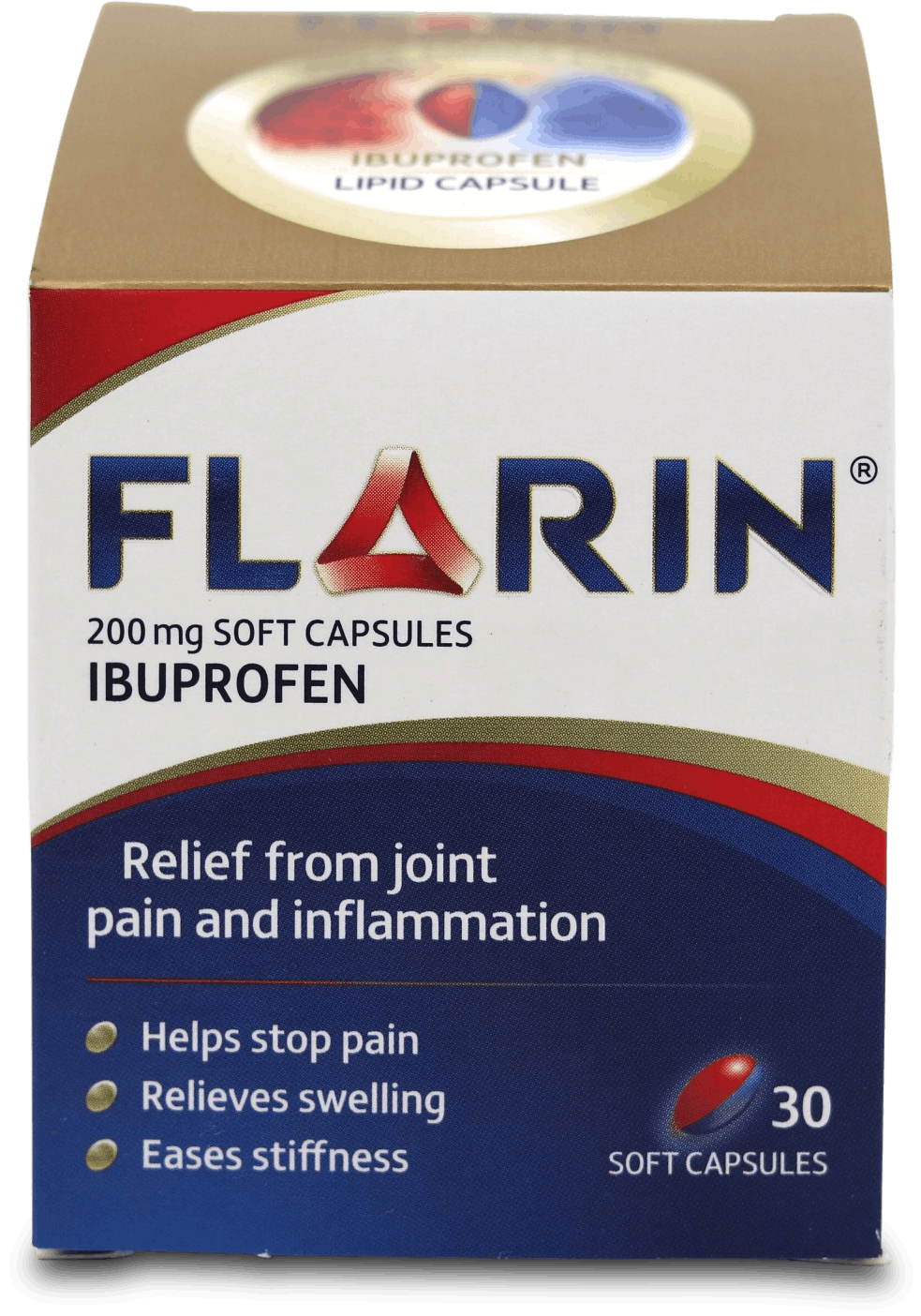 Flarin 200mg Ibuprofen 30 Soft Capsules | medino