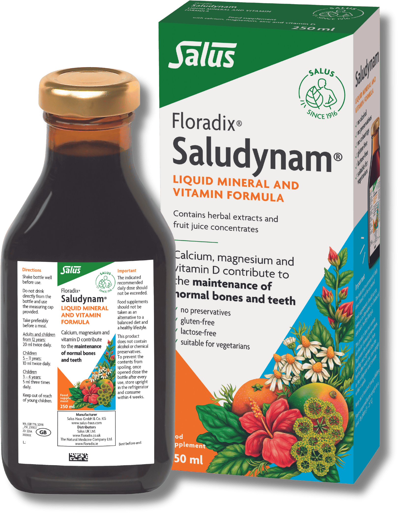 Floradix Saludynam Liquid Calcium, Magnesium, Zinc And Vitamin D ...