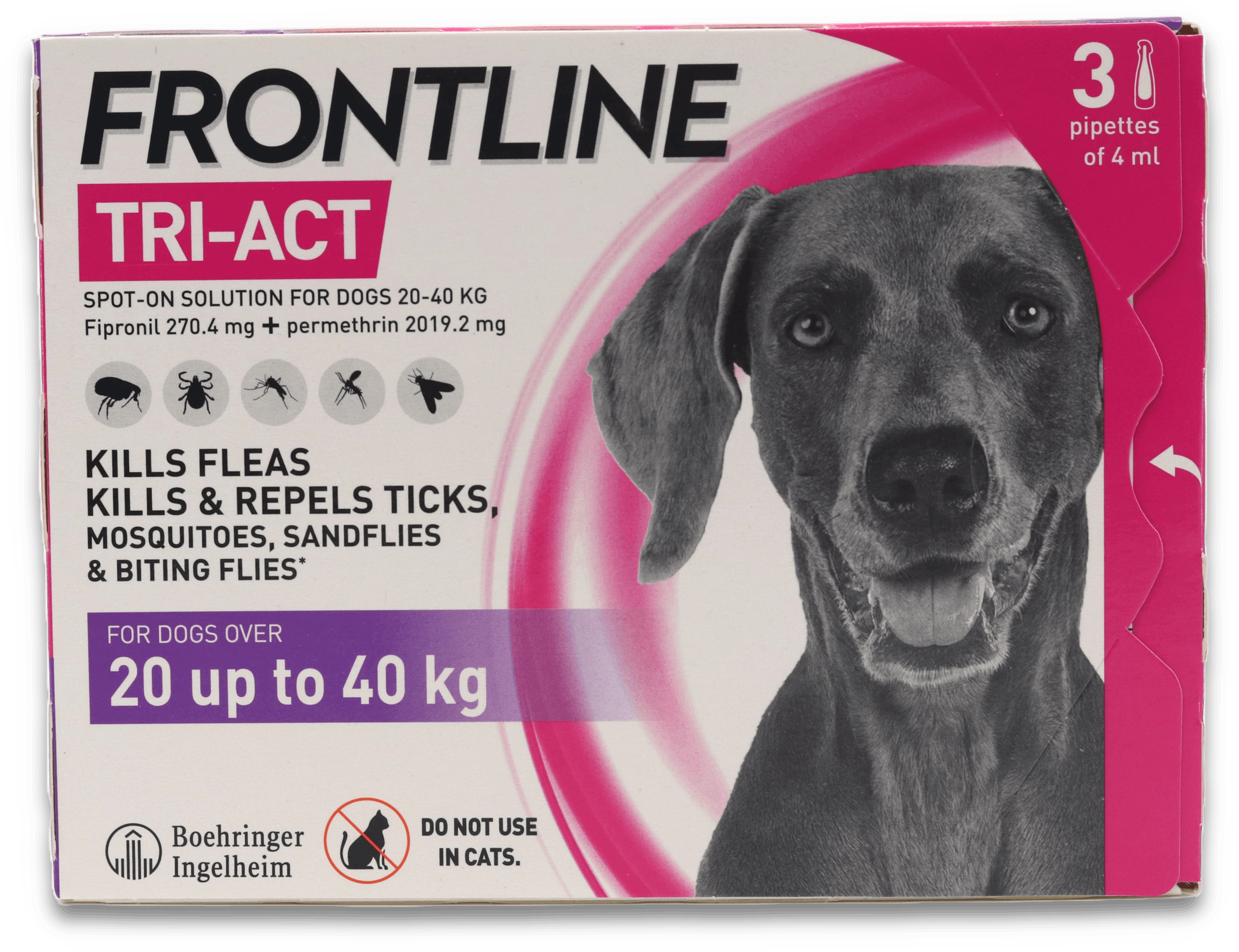 Frontline Tri-Act for Dogs 20-40kg 3 Pack | medino