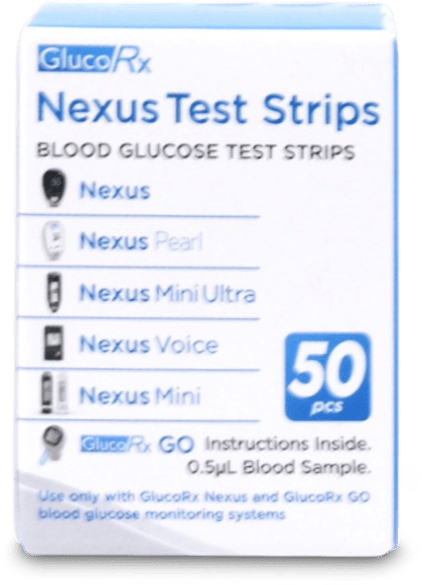 GlucoRx Nexus Test Strips 50 pack | medino