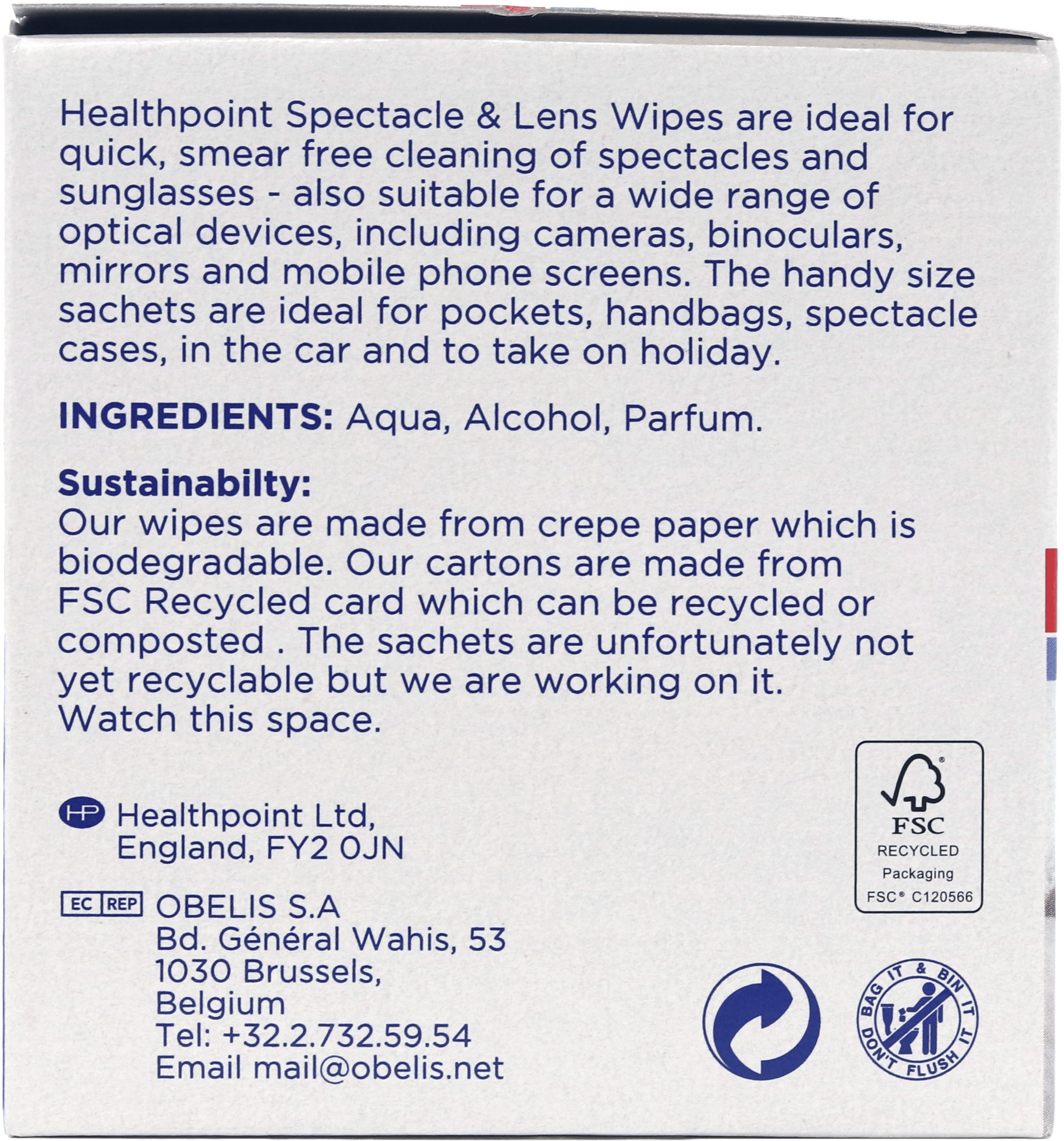 Healthpoint Spectacle Wipes 52 Pack | medino