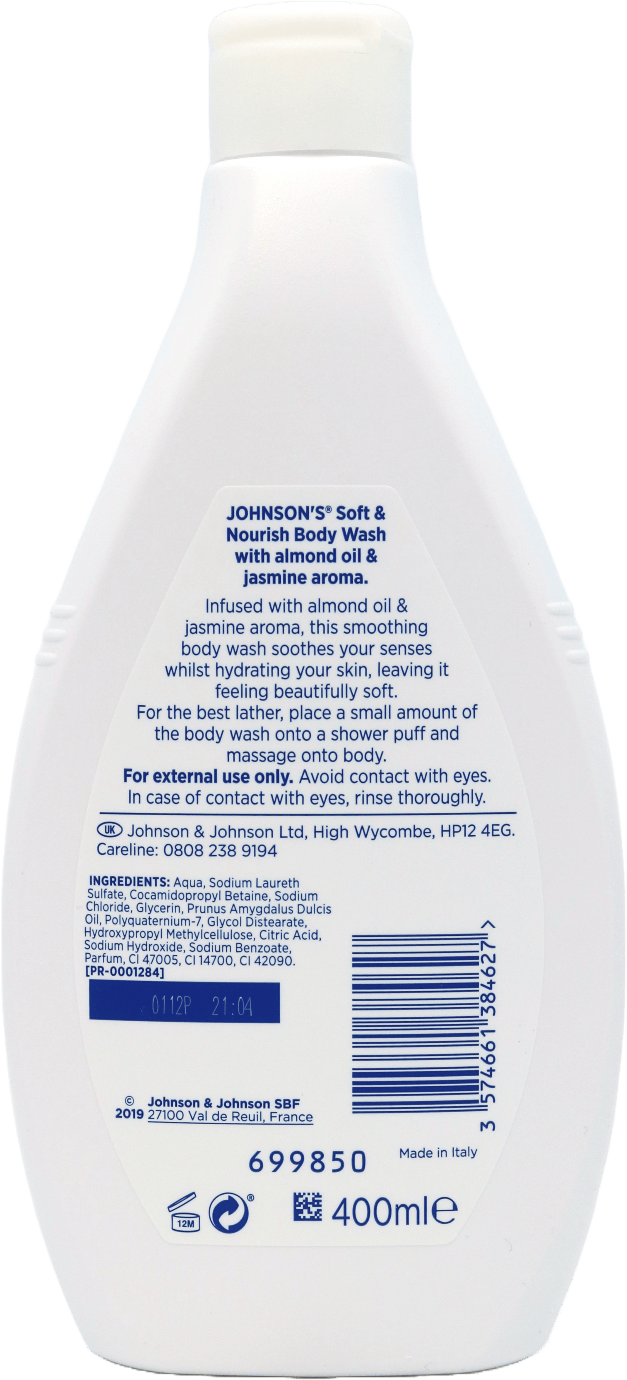 Johnson's Soft & Nourish Body Wash 400ml | medino
