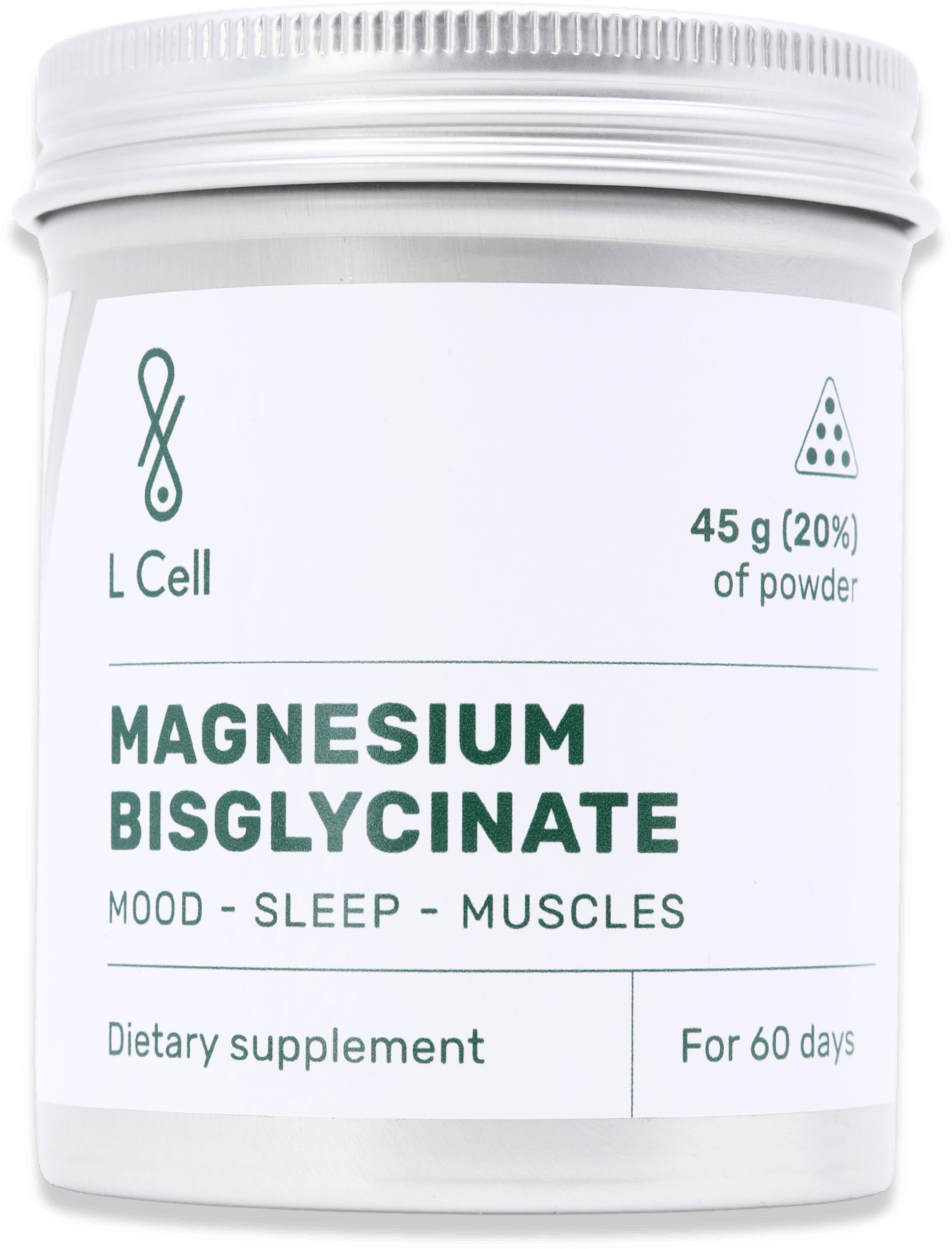 L-Cell Magnesium Bisglycinate Powder 45g | medino