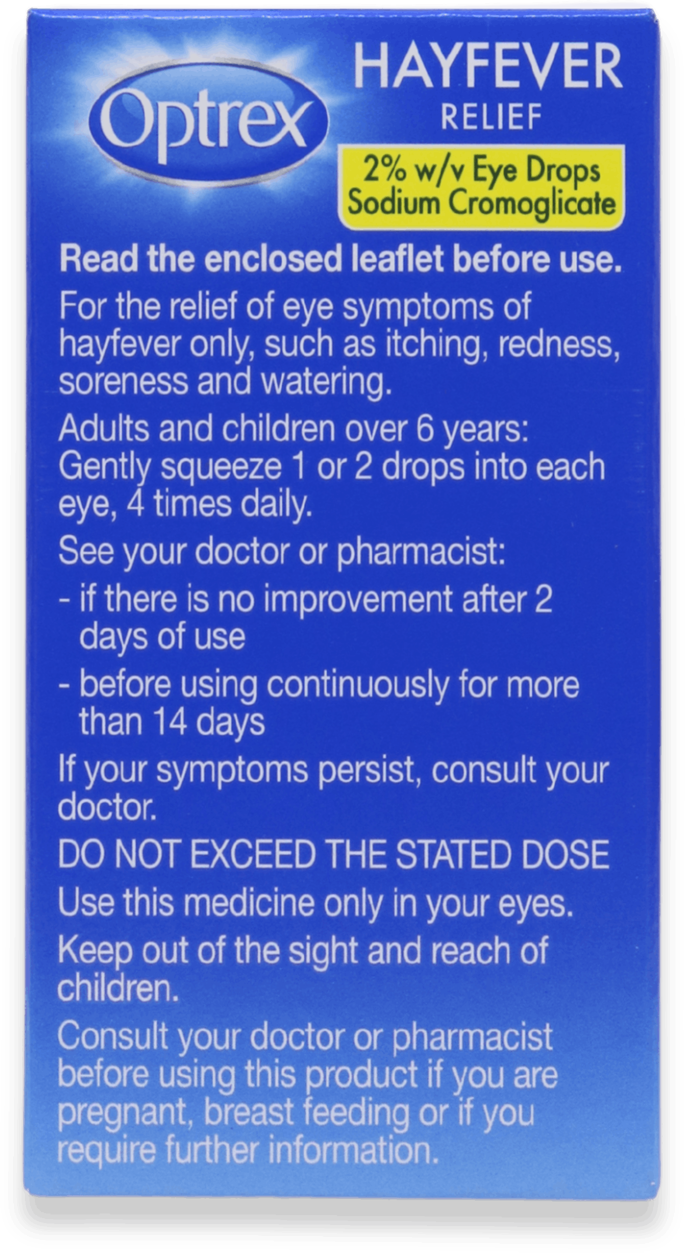 Optrex Hayfever Relief 2% w/v Eye Drops 10ml | medino