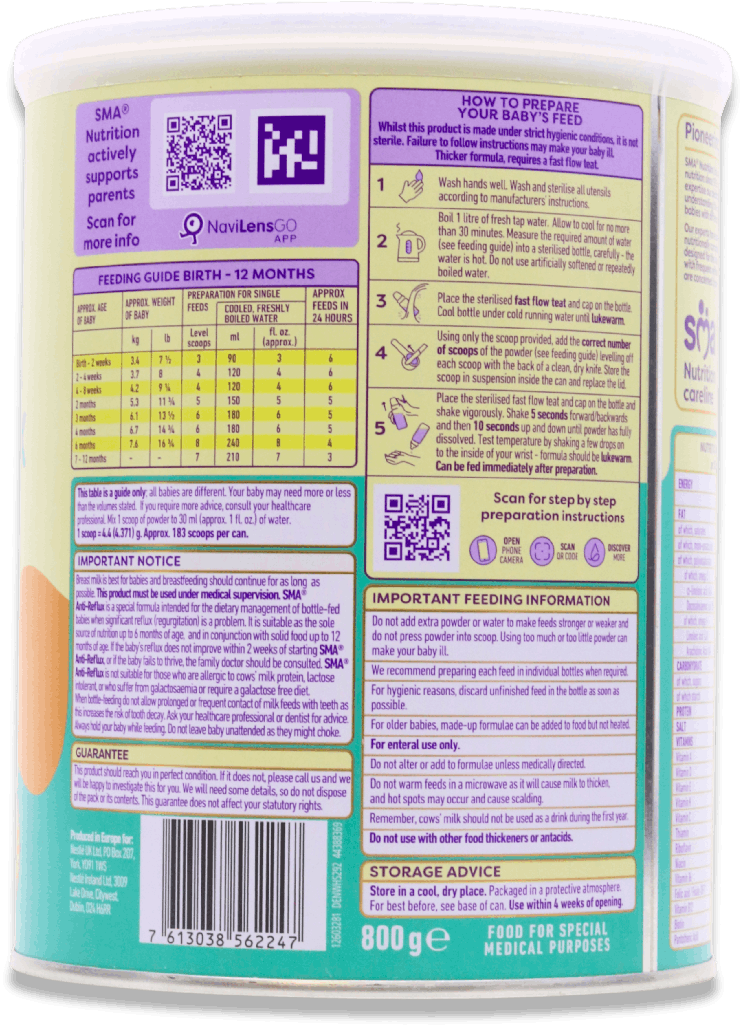 SMA Anti-Reflux From Birth 800g | medino