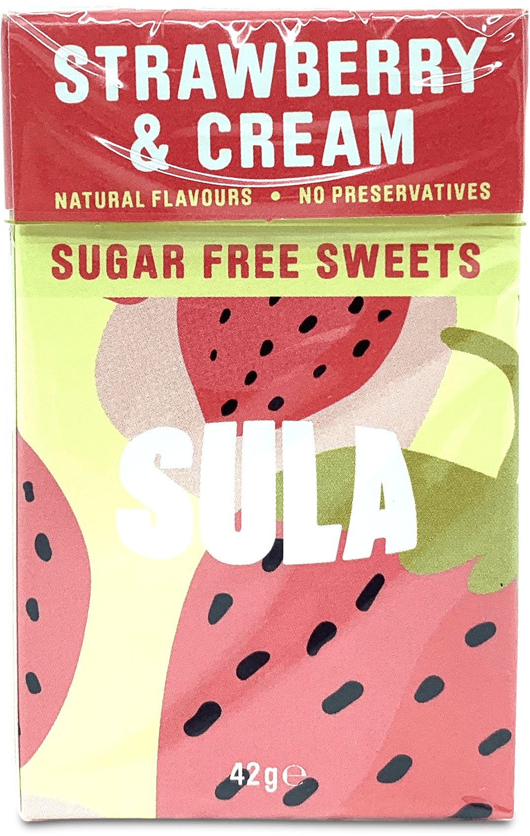 Sula Strawberry & Cream Sugar Free Sweets 42g | medino
